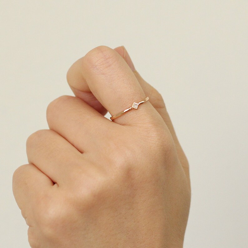 Princess Cut Diamond Wedding Band / Rhombus Diamond Wedding - Etsy