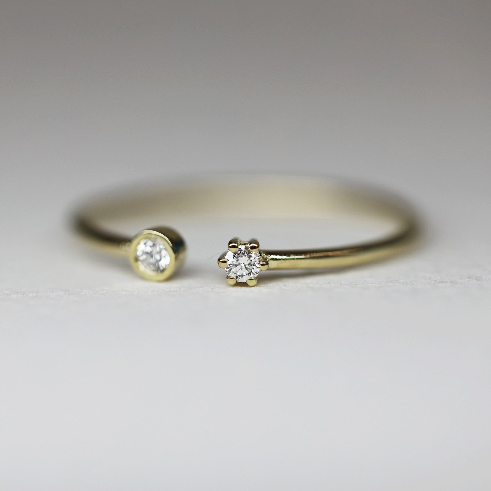 Diamond Wedding Ring Diamond Open Ring Unique Wedding Band - Etsy