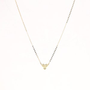 Trinity Diamond Charm Necklace, Triple Diamond Necklace, 14K Diamond ...