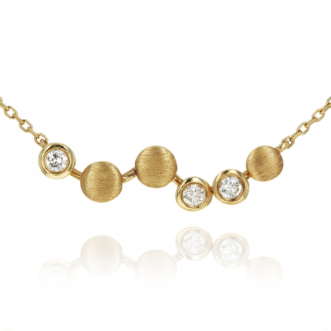 Diamond Necklace, 14K Solid Gold Unique Star Constellation Shape ...
