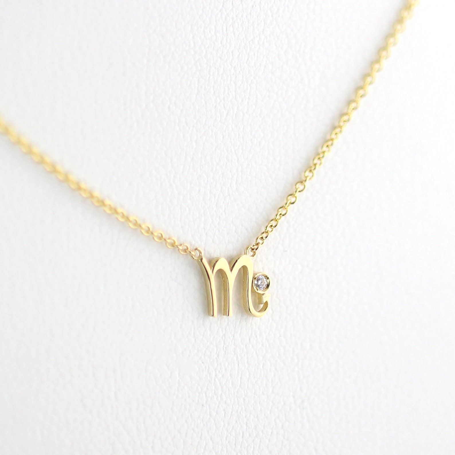 Scorpio Zodiac Sign Diamond Necklace, Scorpio Necklace, Scorpio Pendant ...
