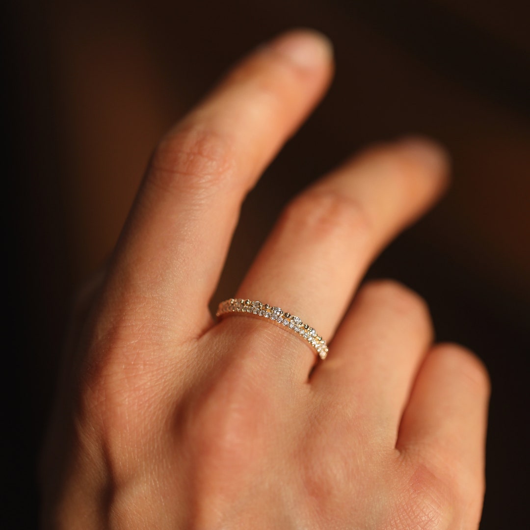 Double Layer Diamond Ring, Diamond Wedding Ring, Diamond Engagement ...