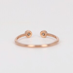 Diamond Wedding Ring, Double Diamond Open Ring, Unique Wedding Band ...