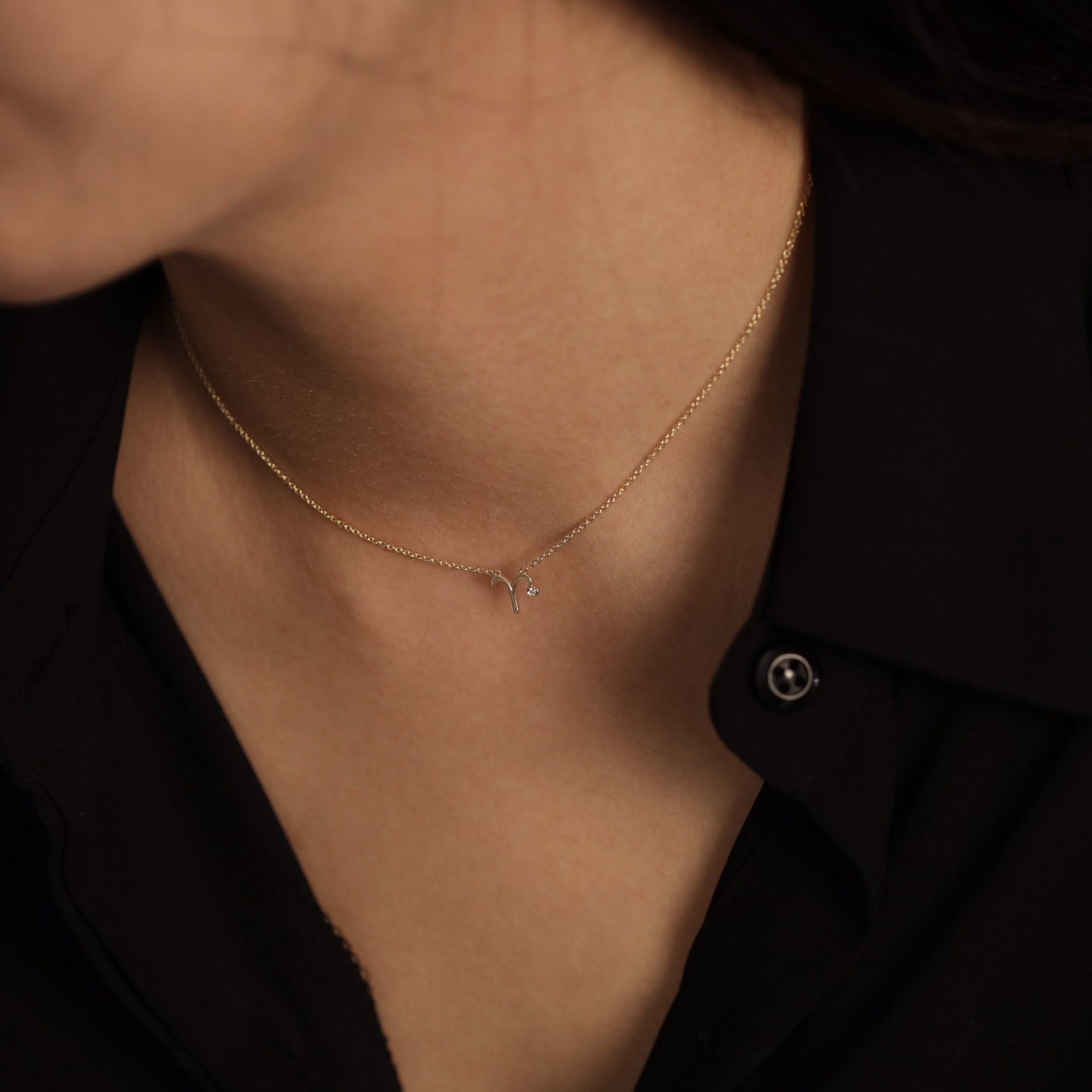 Aries Zodiac Sign Diamond Necklace Aries Necklace Aries - Etsy