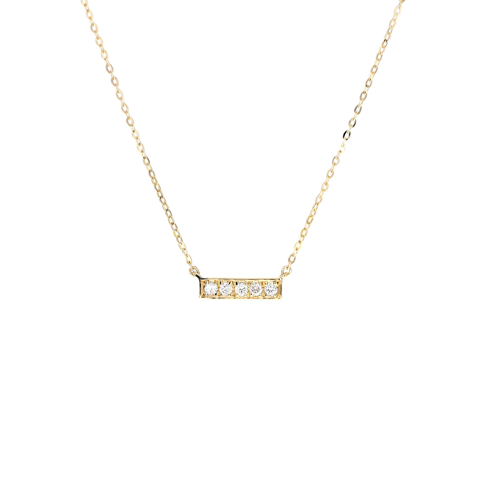 Diamond Necklace Minimalist Diamond Necklace Bar Diamond - Etsy