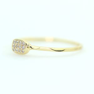Square Diamond Ring / Unique Diamond Setting Ring / 14K Solid Gold ...