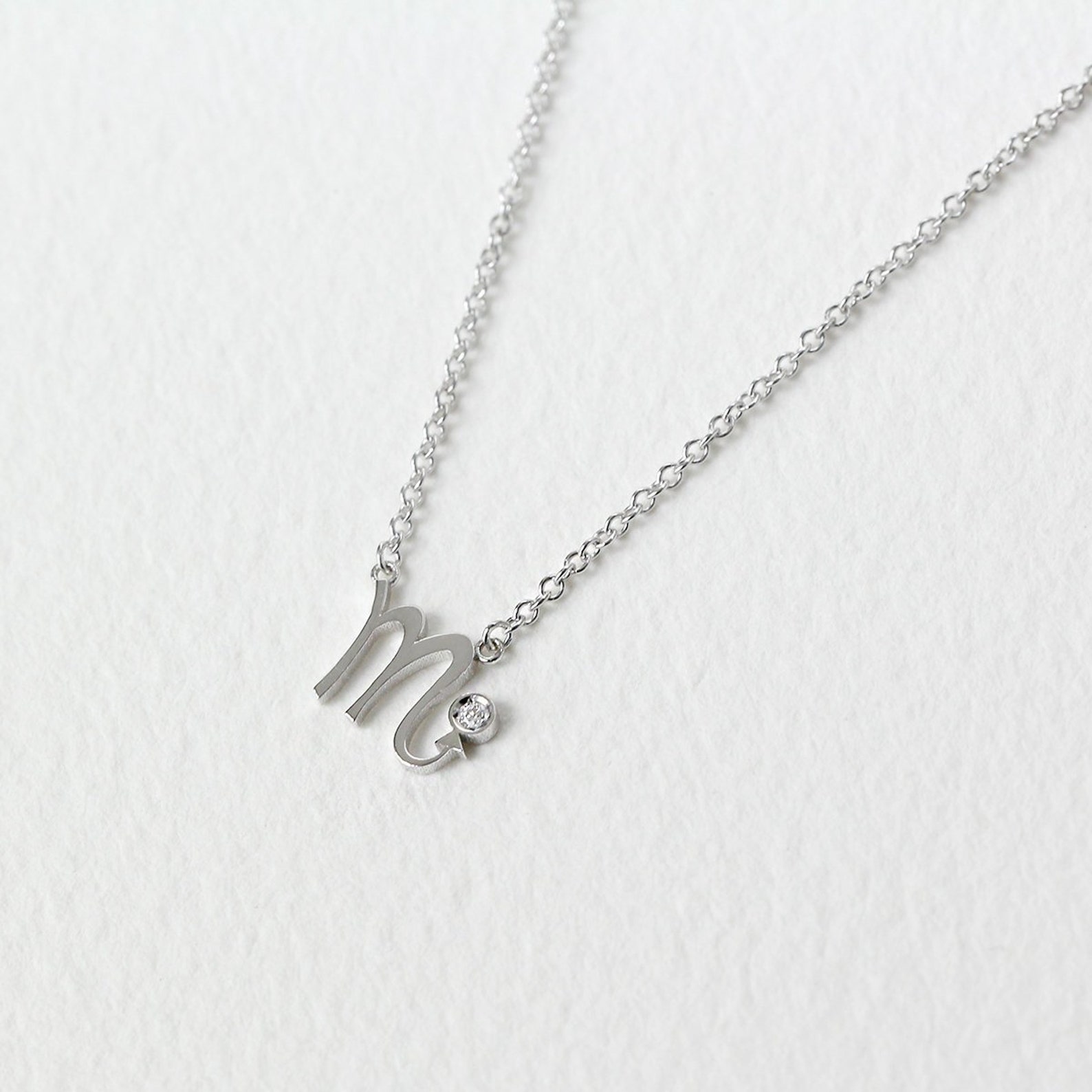 Scorpio Zodiac Sign Diamond Necklace, Scorpio Necklace, Scorpio Pendant ...