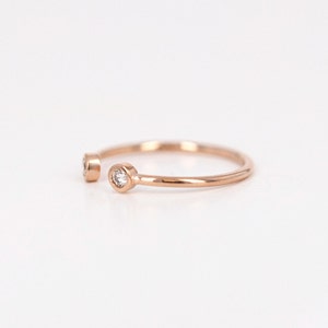 Diamond Wedding Ring, Double Diamond Open Ring, Unique Wedding Band ...