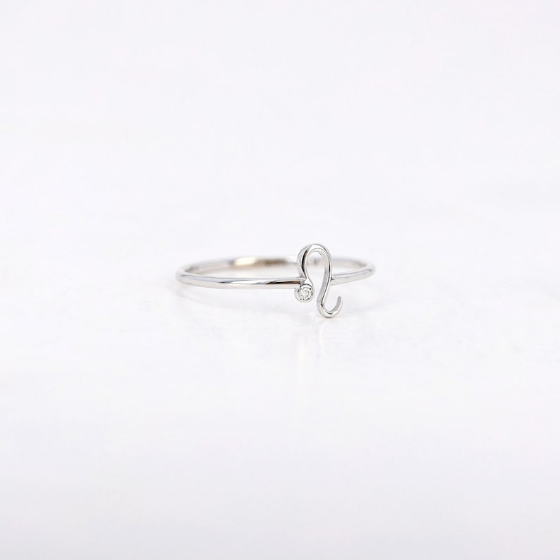 Leo Zodiac Sign Diamond Ring Leo Ring Lion Sign Ring | Etsy