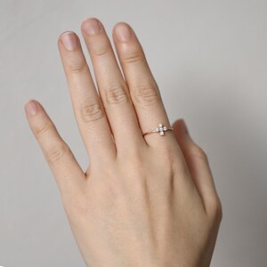 Diamond Cross Ring, Diamond Wedding Band, Stacking Cross Ring, Promise ...