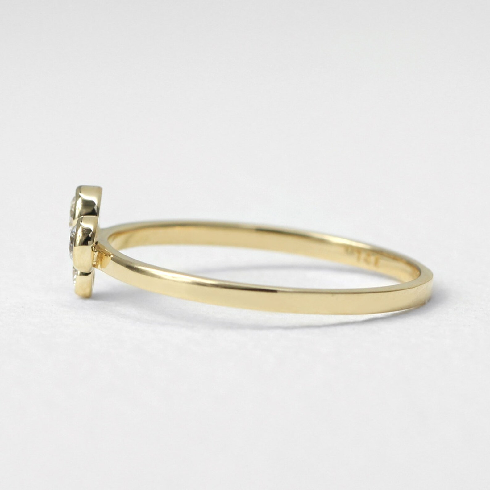 Triple Diamond Ring / Three Diamond Ring / Diamond Band / Diamonds ...