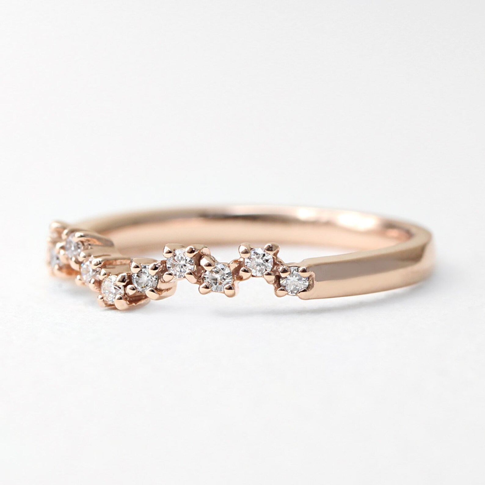 Diamond Cluster Wedding Band / Wedding Ring / Cluster Diamond | Etsy