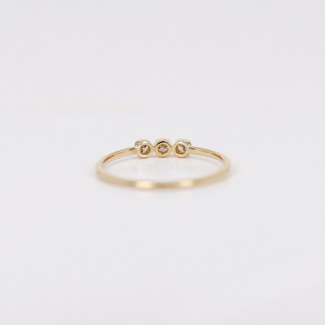 Triple Diamond Ring Diamond Trio Wedding Band Natural - Etsy