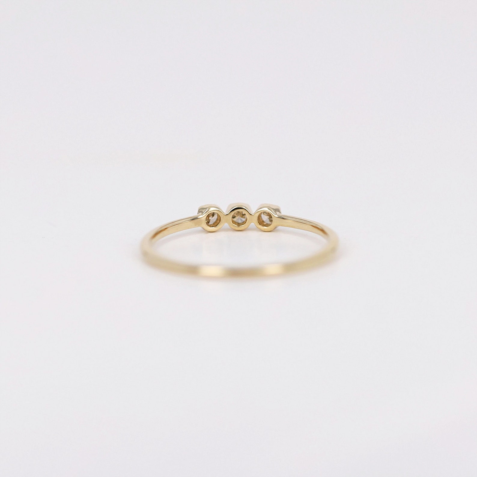 Triple Diamond Ring Diamond Trio Wedding Band Natural | Etsy