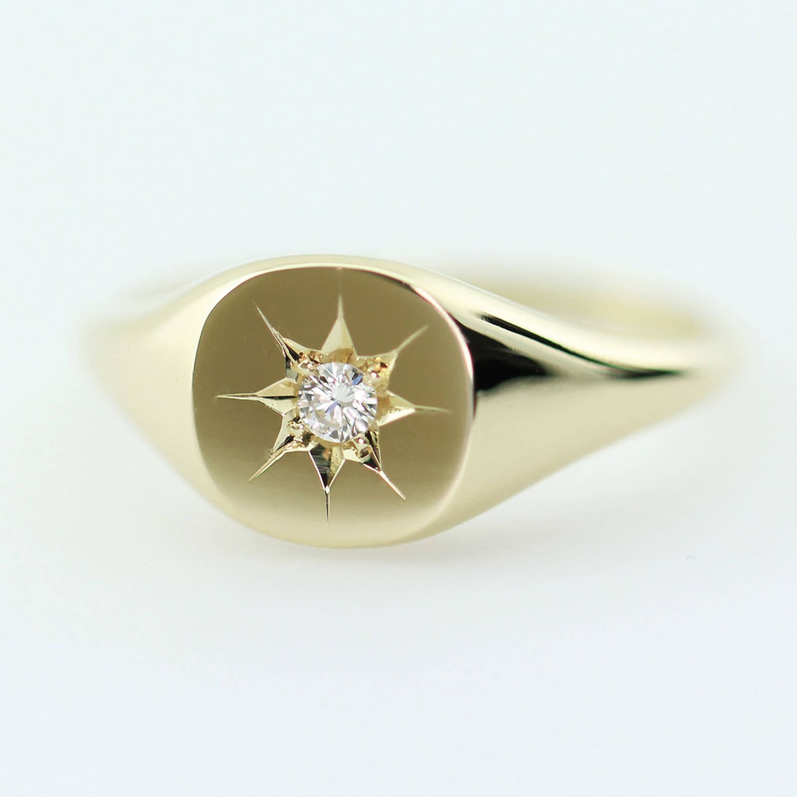 Polaris Signet Ring Diamond Signet Ring Pinky Signet Ring - Etsy
