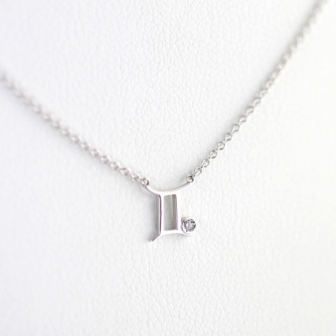 Gemini Zodiac Sign Diamond Necklace, Gemini Necklace, Gemini Pendant ...