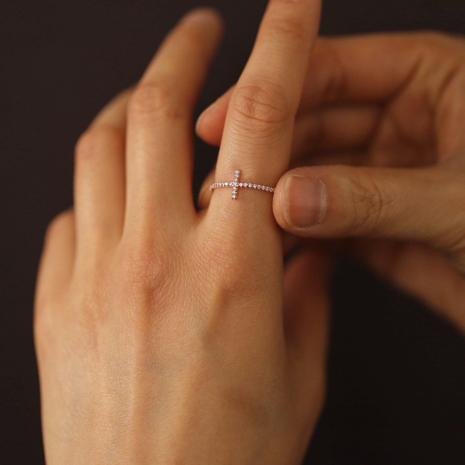 Diamond Cross Ring Diamond Ring Cross Ring Religious Ring | Etsy