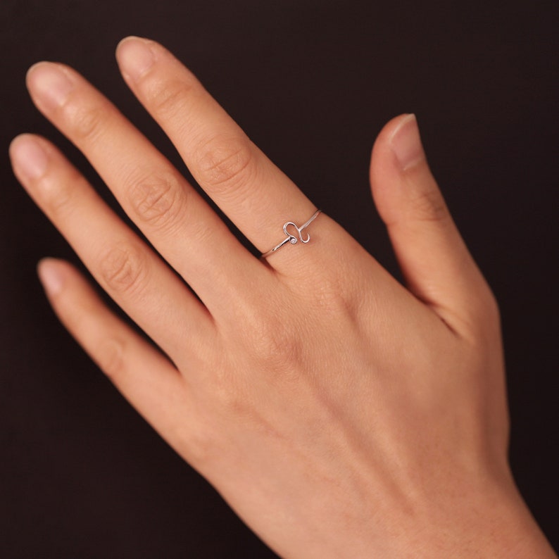 Leo Zodiac Sign Diamond Ring Leo Ring Lion Sign Ring - Etsy