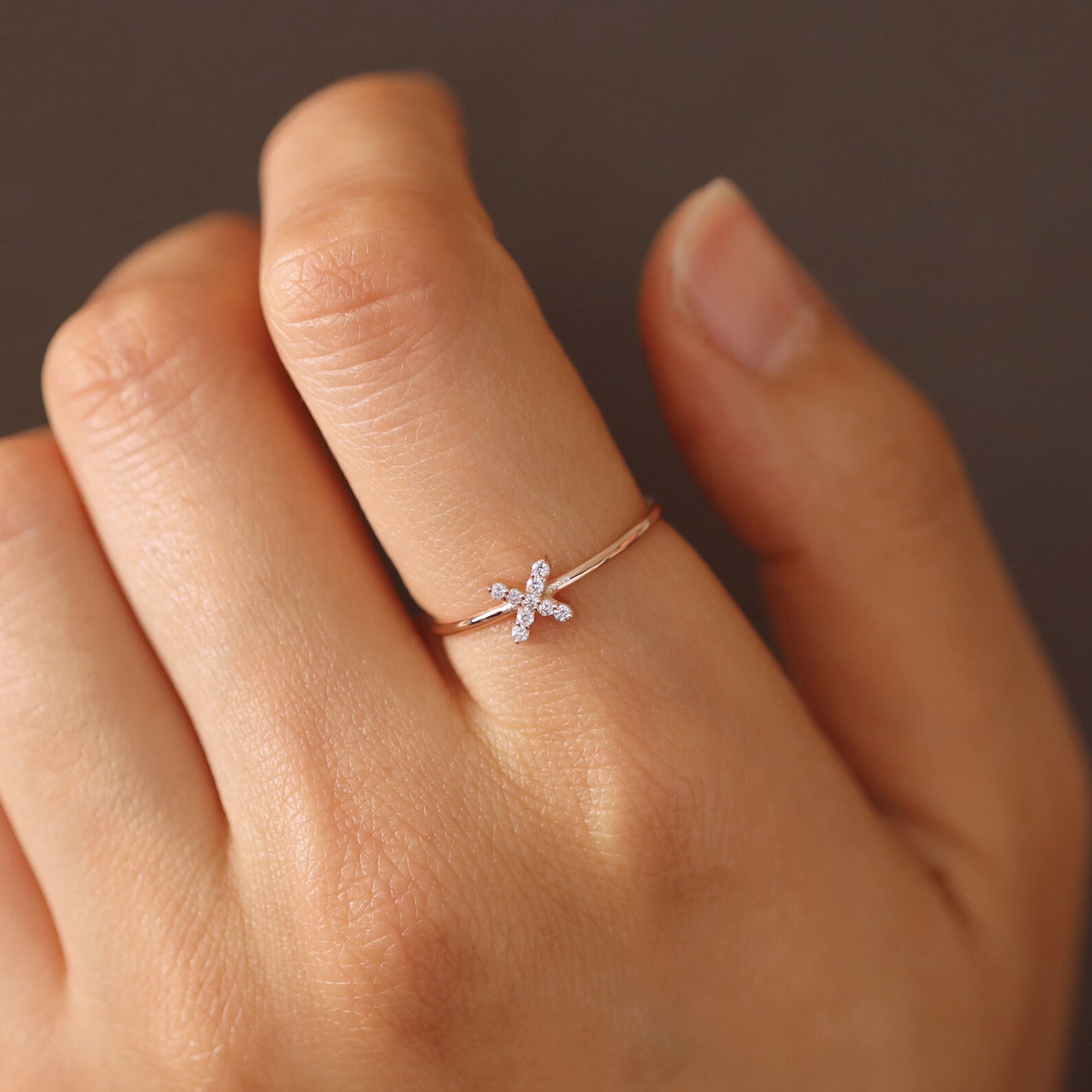 Diamond Ring Diamond X Ring Diamond Band Layering Diamond - Etsy