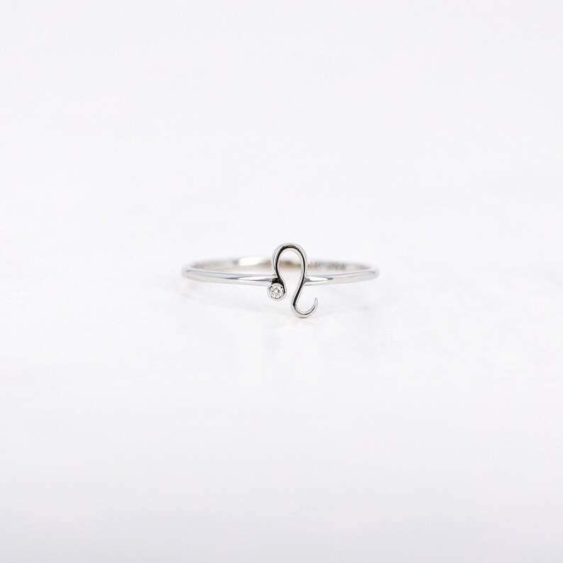 Leo Zodiac Sign Diamond Ring Leo Ring Lion Sign Ring - Etsy