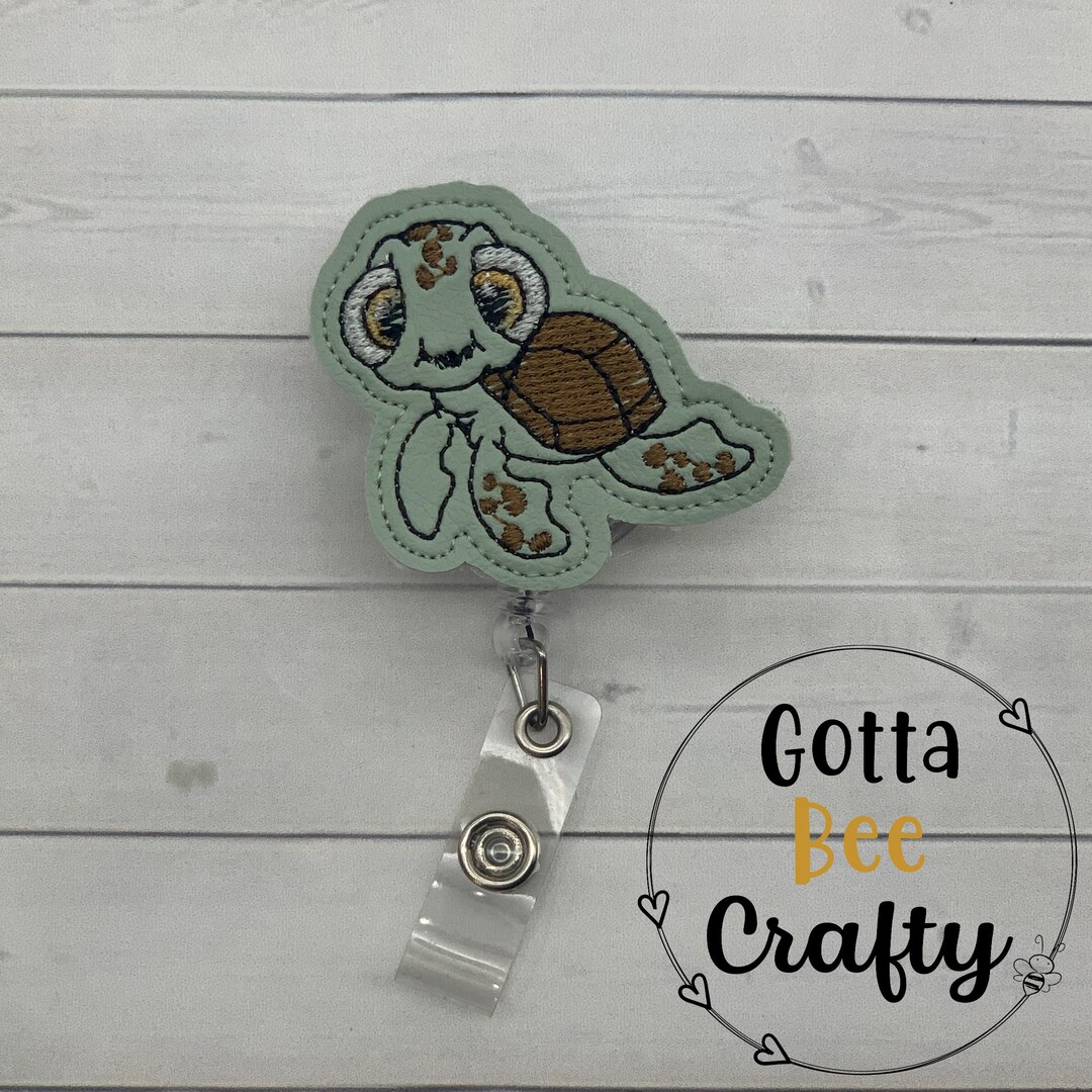 Baby Sea Turtle Badge Reel: Swappable ID Accessory - Etsy