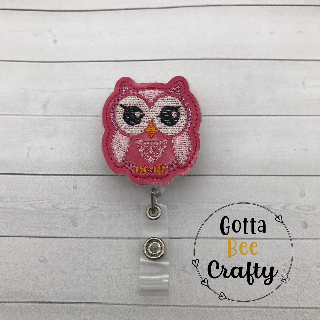 Owl Swappable ID Badge Reel, Interchangeable ID Badge Reel, Permanent ...