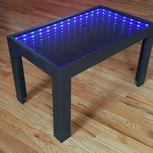 Black Coffee Table With Cool Illusion Lights, Featuring Infinity Mirror ...