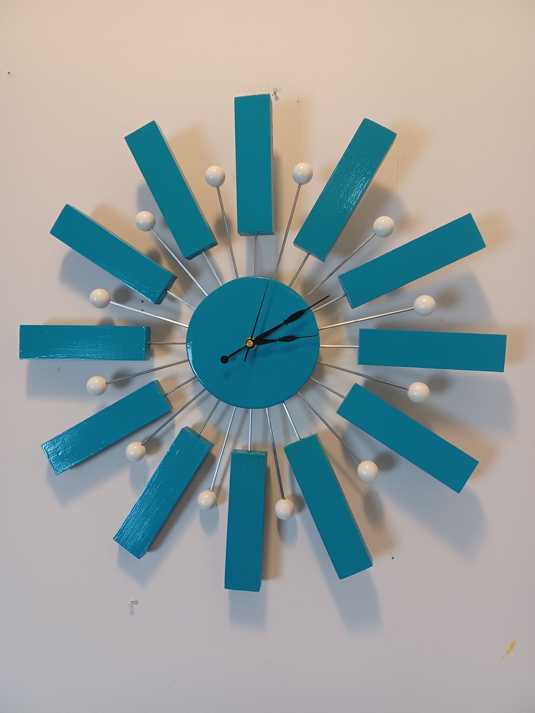 Large Retro Atomic Ball Clock Mid Century Modern Atomic - Etsy