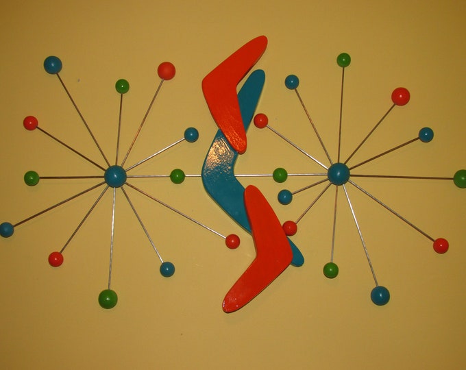 Large Retro Atomic Mid Century Modern Style Wood Wall Decor - Etsy