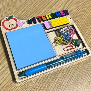 Teacher Sticky Note Tray Teacher Gift Gift Gift Basket Teacher Post It ...