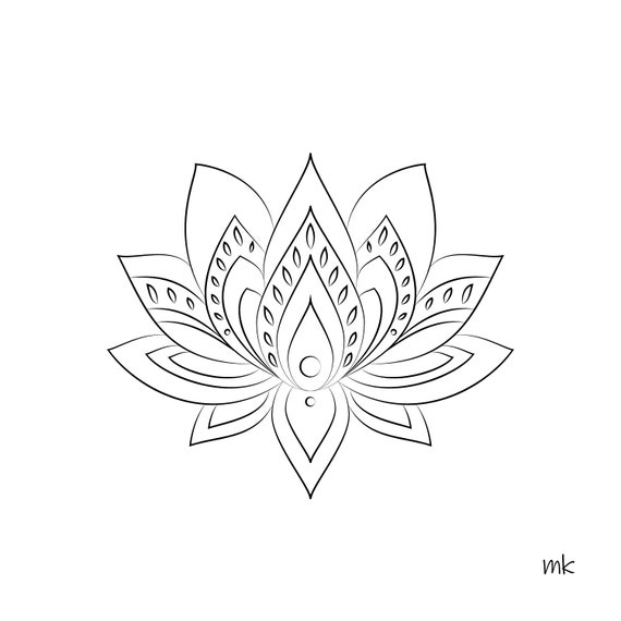 Lotus Flower Bomb Drawing