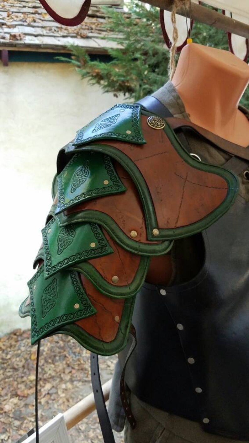 Leather Tooled Pauldron | Etsy