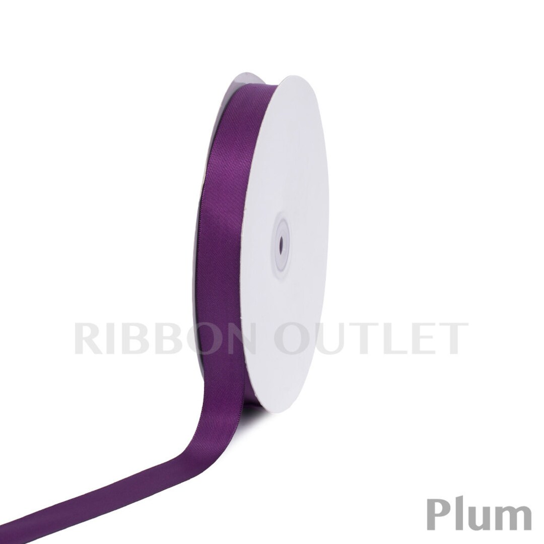 7/8" Plum Satin Ribbon 100 Yards per Roll - Etsy
