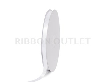White Ribbon, Single-faced White Satin Ribbon 3/8 Inch Wide X 10 Yards ...