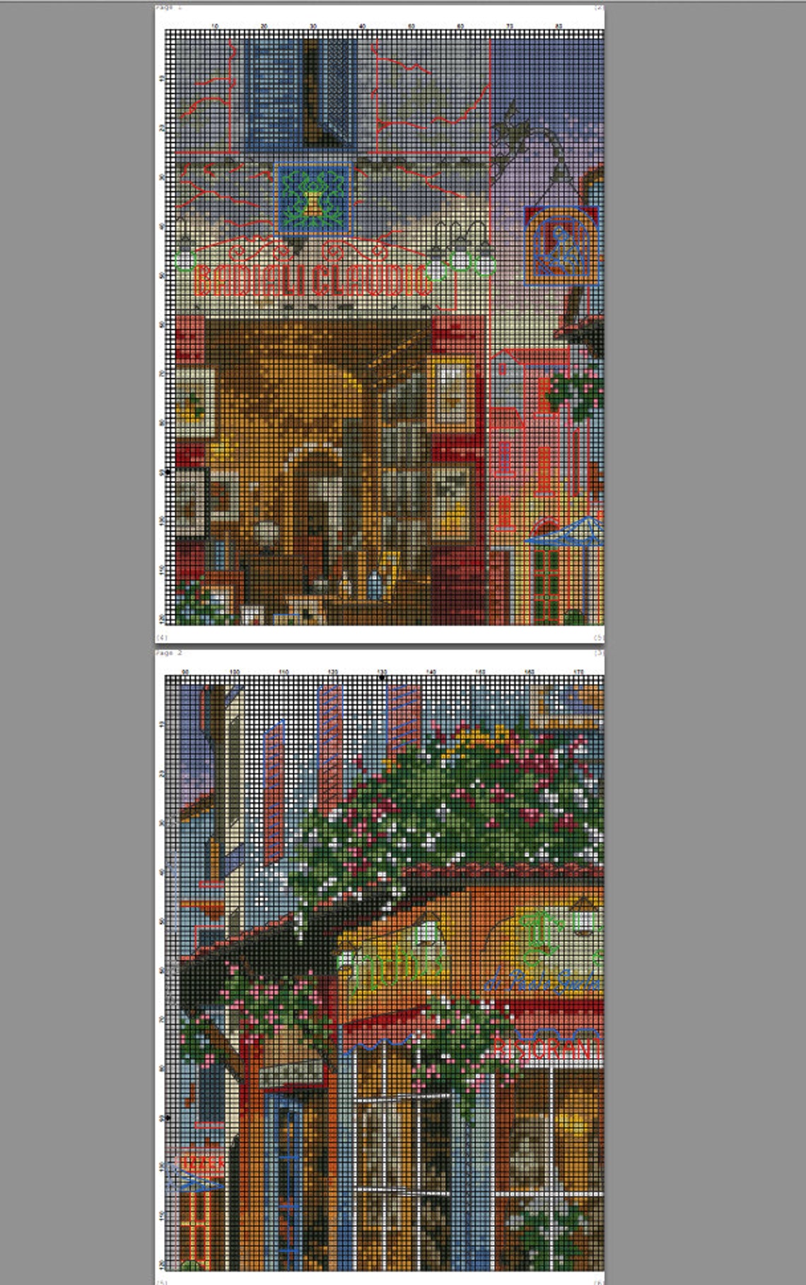 European Bistro Cross Stitch Pattern - Etsy