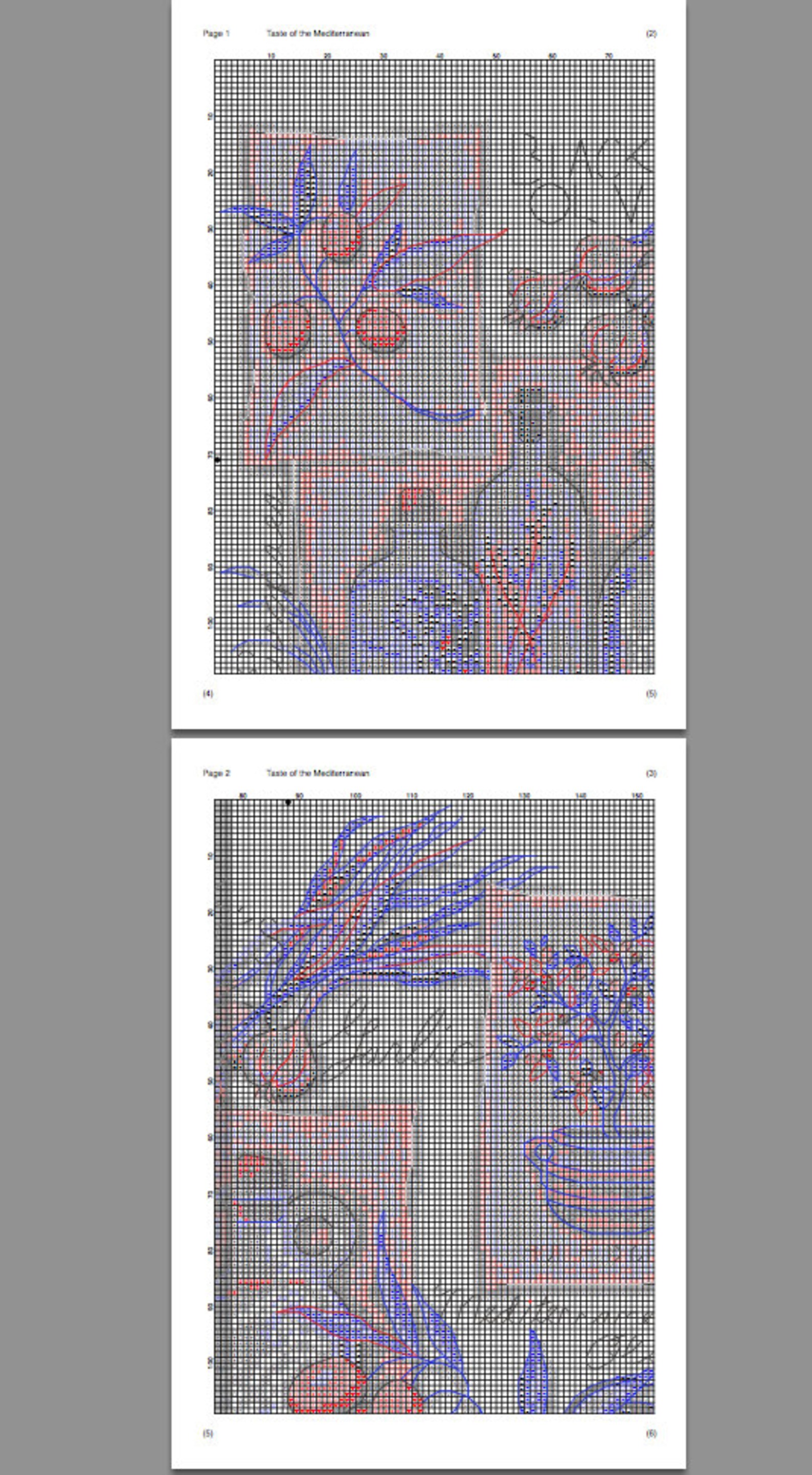Taste of the Mediterranean Cross Stitch Pattern - Etsy