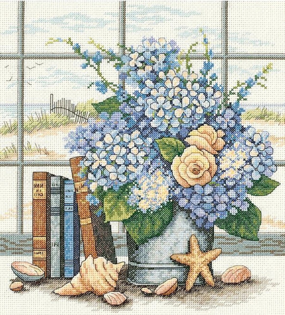 Hydrangeas and Shells Cross Stitch Pattern - Etsy