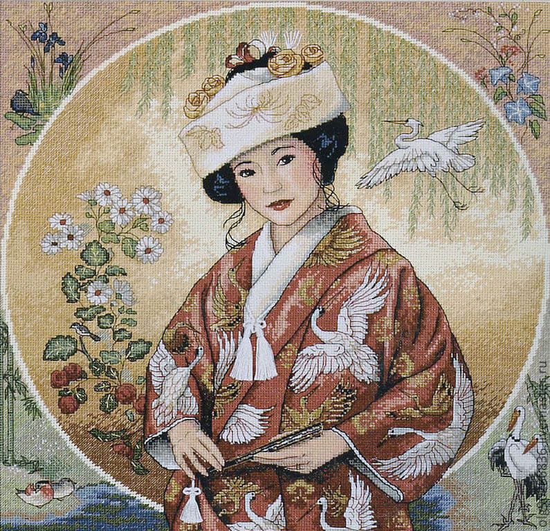 Japanese Maiden Cross Stitch Pattern - Etsy