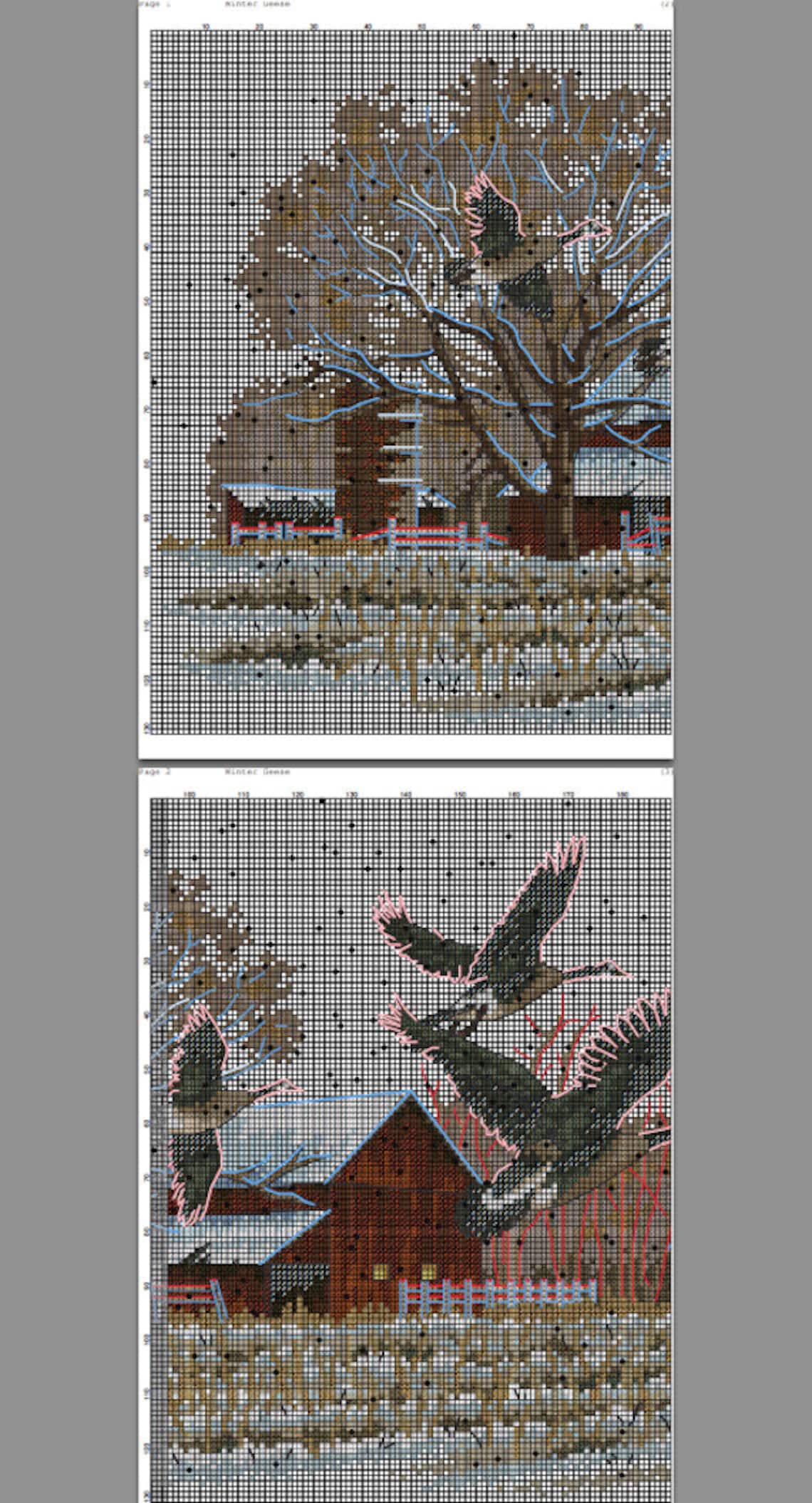 Winter Geese Cross Stitch Pattern - Etsy