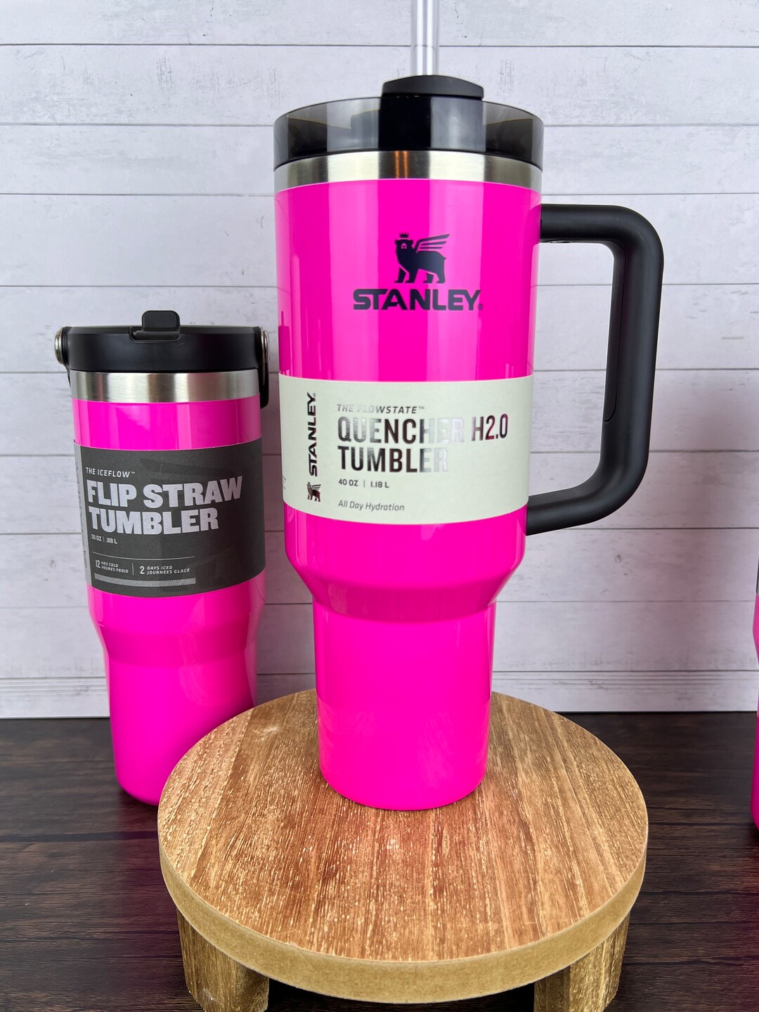 40oz Laser Engraved Authentic Stanley Electric Pink, Custom ...