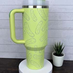 STANLEY Pickle Engraved 40oz Tumbler, Pickle Tumbler, Pickled Stanley ...
