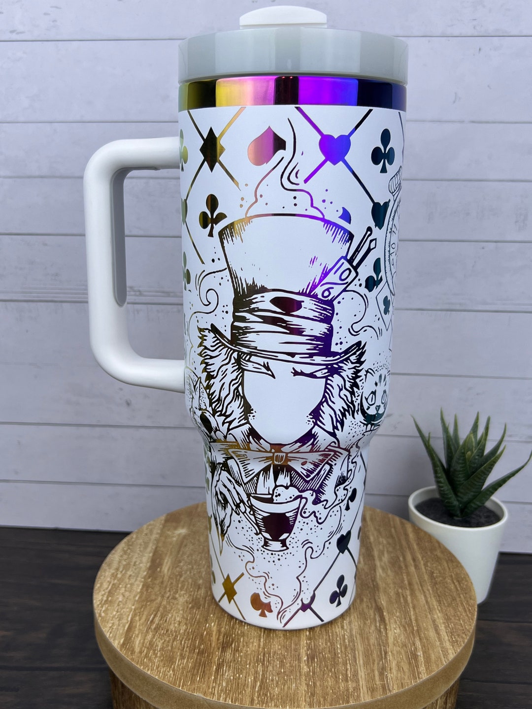 40oz Laser Engraved Alice Inspired Mad Hat Tumbler. We Are All Mad Here ...