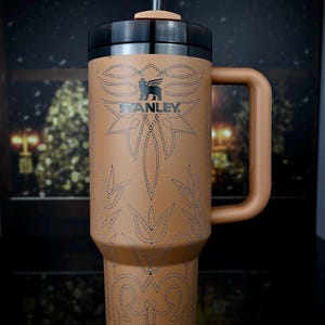 Camel 40oz Authentic Stanley, Western Boot Stitching Engraved Stanley ...