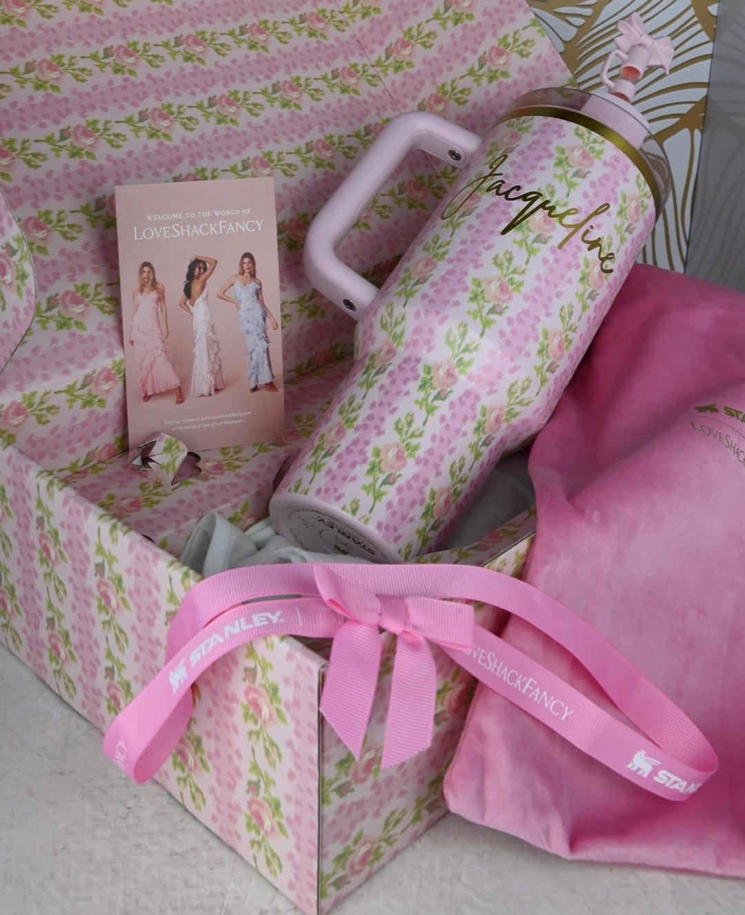 Authentic Stanley X Loveshackfancy Quencher - Custom Engraved Floral ...