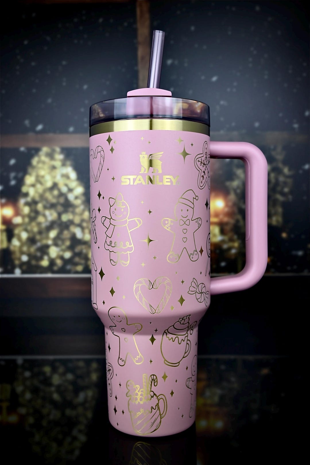 Antique Pink 40oz Authentic Stanley, Gingerbread Stanley, Winter ...