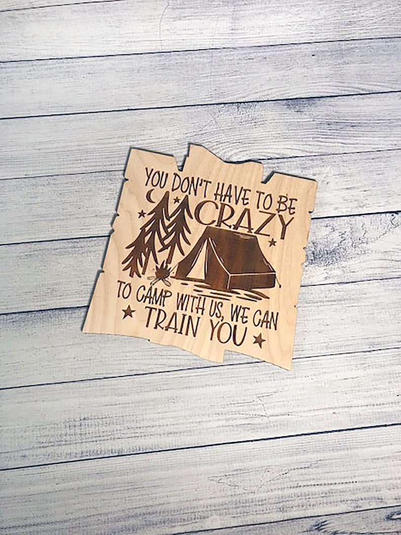 Laser Engraved Old Style Camping Sign - Etsy