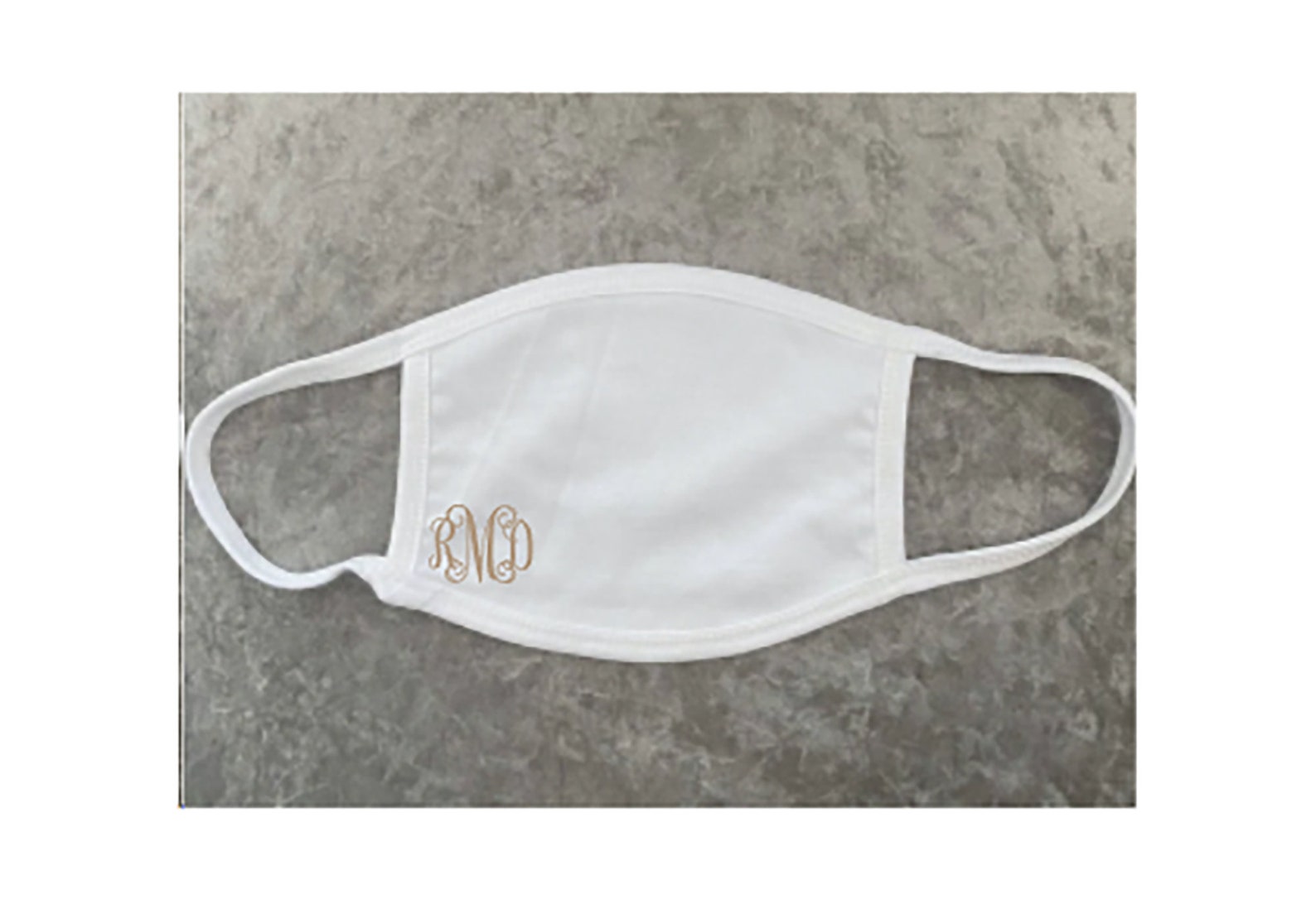 WHITE | Personalized | Small Monogram | Face Mask - Etsy