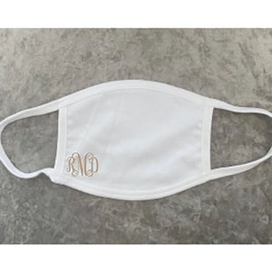 WHITE | Personalized | Small Monogram | Face Mask - Etsy