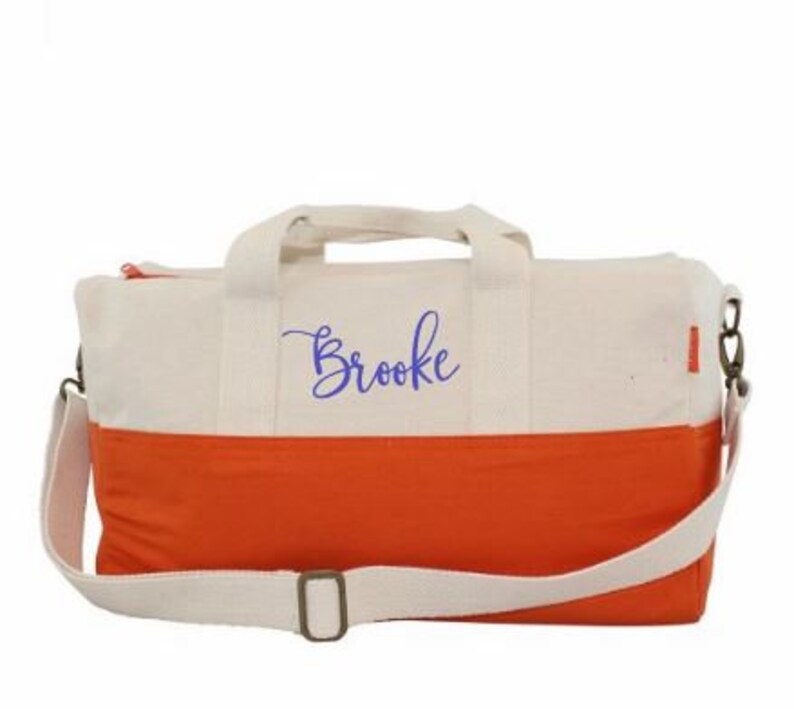 Personalized Color Block Duffle Bag Orange | Etsy