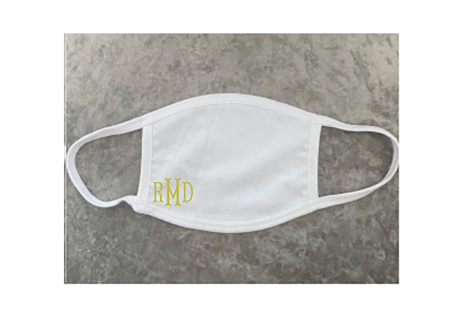 WHITE | Personalized | Small Monogram | Face Mask - Etsy